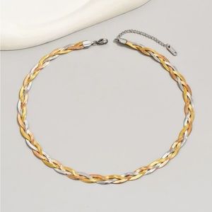 Jewelry | Stainless Steel Tricolor Braided Necklace | Poshmark